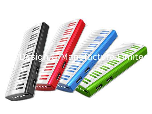 elegant plastic piano power banks with led light 2 usb ports supplier