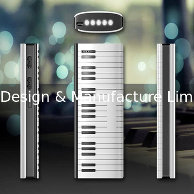 elegant plastic piano power banks with led light 2 usb ports supplier