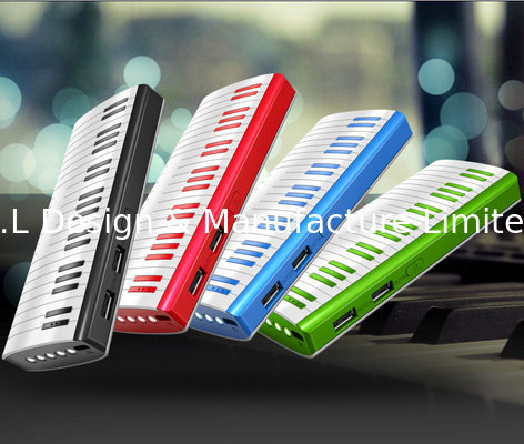 elegant plastic piano power banks with led light 2 usb ports supplier