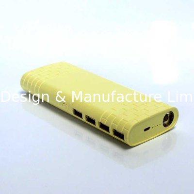 universal portable plastic power banks with led torch 4 USB port supplier