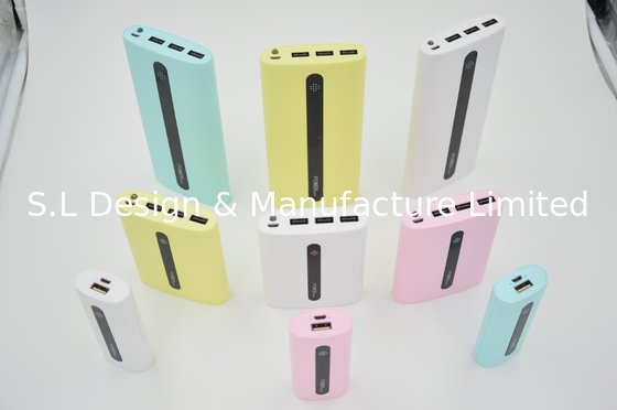 universal portable plastic powerbanks with  led indicator 3 usb ports supplier