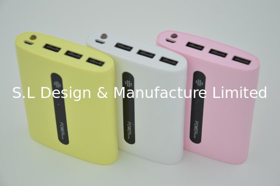universal portable plastic powerbanks with  led indicator 3 usb ports supplier