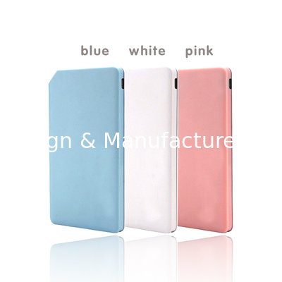 ultra thin slim creadit card shaped real  4000mah capacity power banks with built-in cable for Iphone6 connector supplier