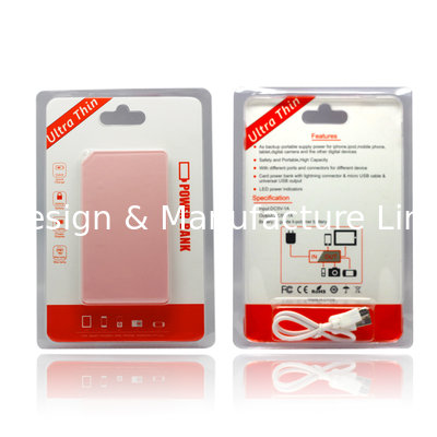 ultra thin slim creadit card shaped real  4000mah capacity power banks with built-in cable for Iphone6 connector supplier