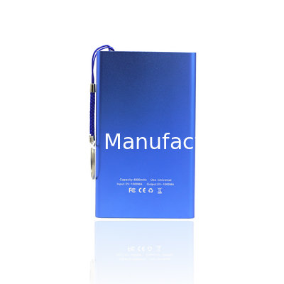 aluminum metal case laser printing logo power bank with 4 power indicators keychain supplier