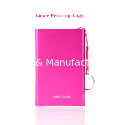 aluminum metal case laser printing logo power bank with 4 power indicators keychain supplier