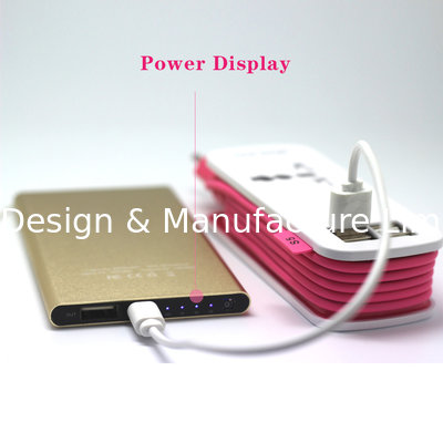 aluminum metal case laser printing logo power bank with 4 power indicators keychain supplier