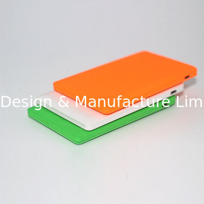 ultra thin bank card shaped power bank with built-in cables full color pritning supplier