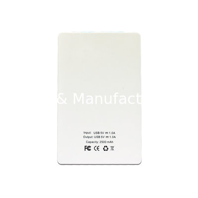 ultra thin business card shaped power bank 2000MAH 2200MAH 2500MAH with built-in cables custom design full color pritnin supplier