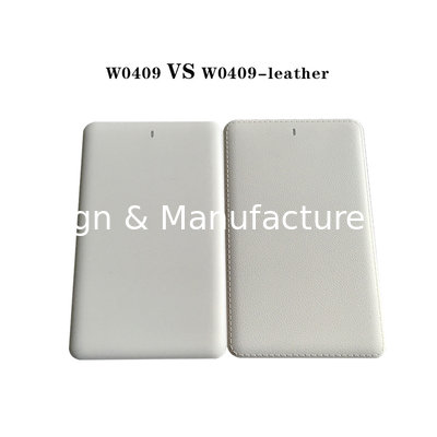 ultra thin leather power bank with built-in cables custom cable colors supplier