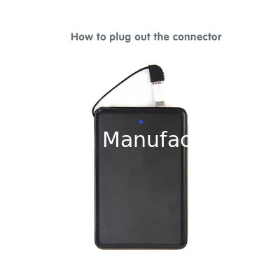 promotional gift ultra thin leather power bank with built-in cables custom cable colors supplier