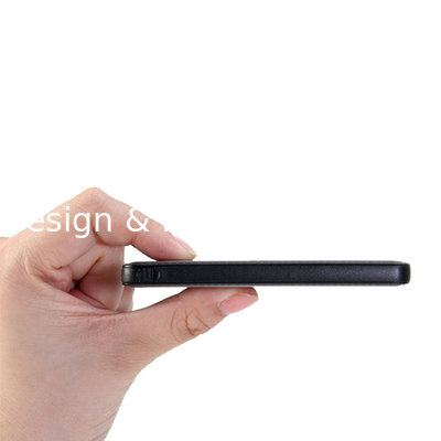 promotional gift ultra thin leather power bank with built-in cables custom cable colors supplier
