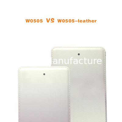 promotional gift ultra thin leather power bank with built-in cables custom cable colors supplier