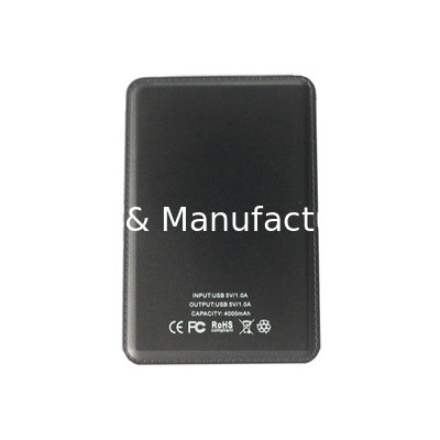 promotional gift ultra thin leather power bank with built-in cables custom cable colors supplier
