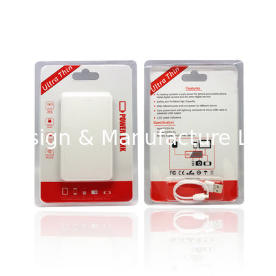 promotional gift real capacity 4000mah ultra thin leather power bank with built-in cables 4 power indicators supplier