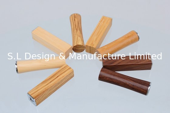 Fashion slim round wooden power bank 2600mah portable power bank supplier