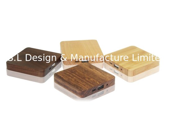 Promotional gift 2600mah flat power bank wood 500 circles times portable power bank supplier