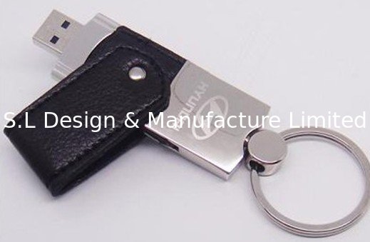 High quality genuine leather USB Flash Memory usb flash drive with embossed stamp logo supplier