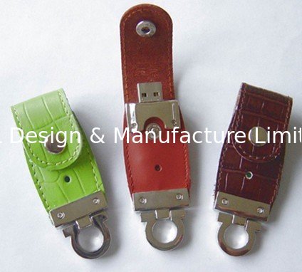 High quality genuine leather USB Flash Memory usb flash drive with embossed stamp logo supplier