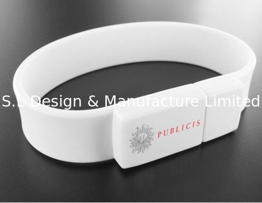 Bracelet usb flash memory with various colors and customized logo supplier