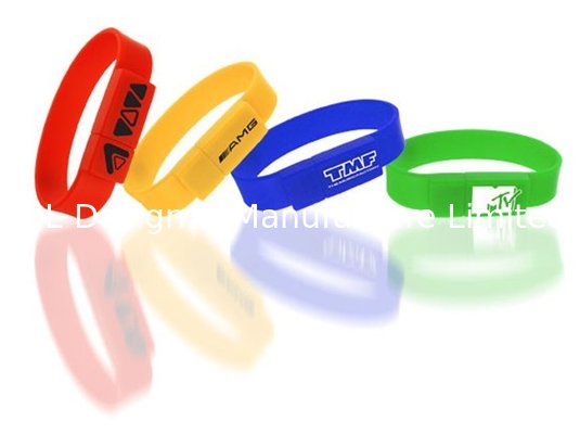 Bracelet usb flash memory with various colors and customized logo supplier
