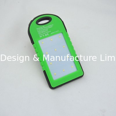 mini waterproof camping solar power bank with led light supplier