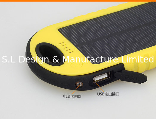 mini waterproof camping solar power bank with led light supplier