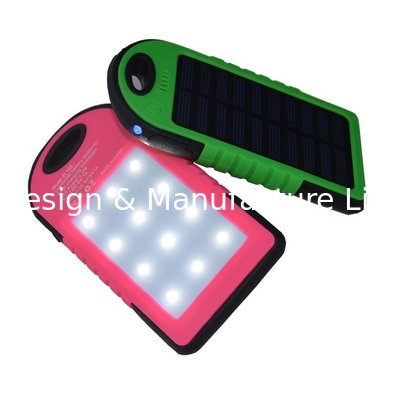 mini waterproof camping solar power bank with led light supplier
