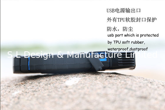 multi-functional waterproof dustproof flashlight alarm warning light 10200mah power bank with double led lights for bike supplier