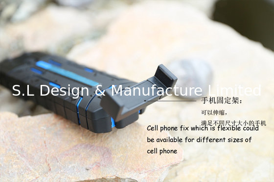 multi-functional waterproof dustproof flashlight alarm warning light 10200mah power bank with double led lights for bike supplier
