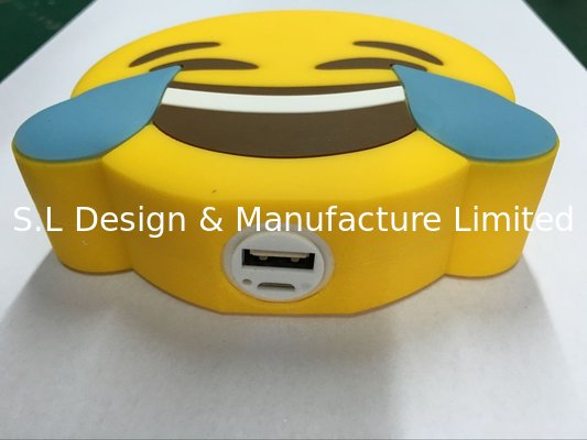 Custom pvc rubber silicone gift emoji face expression 2600mah cell phone mobile phone charger supplier
