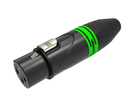 3-Pin XLR Female Cable Connector Black plated With Color Ring supplier
