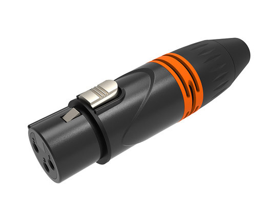3-Pin XLR Female Cable Connector Black plated With Color Ring supplier