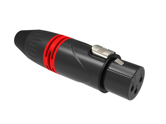 3-Pin XLR Female Cable Connector Black plated With Color Ring supplier