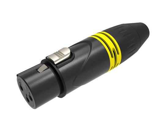 3-Pin XLR Female Cable Connector Black plated With Color Ring supplier