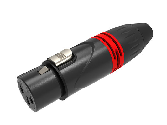3-Pin XLR Female Cable Connector Black plated With Color Ring supplier