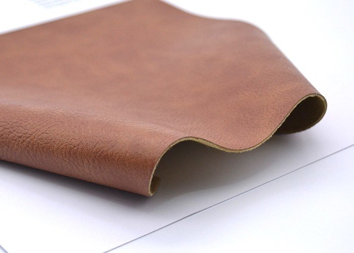137CM Width Brown Faux Leather Fabric For Furniture Automotive Decoration