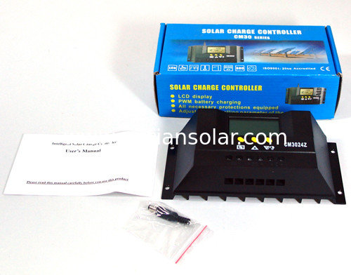 30A CM3024Z PWM Solar Charge Controller Regulators LCD Display supplier