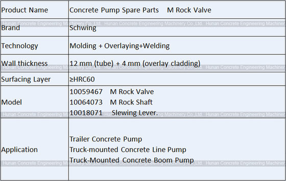 Concrete Pump Spare Parts Schwing M Rock Valve 10059467 Manufacturer