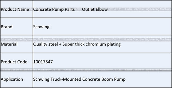 Catcrete Concrete Pump Parts Schwing Outlet NO.1 Elbow/Hinge Bent Pipe 10017547 Cheap Price
