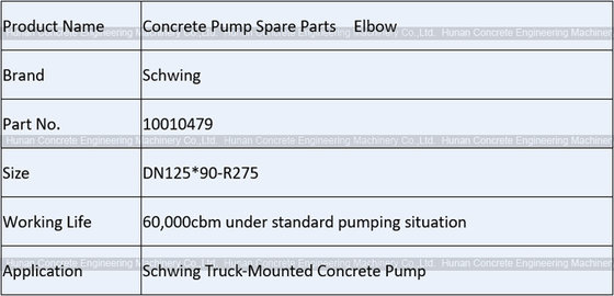 Sell Catcrete Concrete Pump Parts Schwing Elbow DN125 x R275-90 Degree 10010479