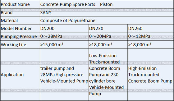 Factory Price Catcrete Concrete Pump Spare Parts SANY Piston with Guiding Ring 12708591