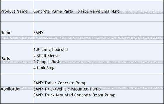 Factory Price CatcreteConcrete Pump Parts  SANY Upper Housing Assembly Full Set of S Pipe Valve Small-End Wearing Parts