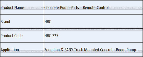 Sell Catcrete Concrete Pump Parts HBC Radiomatic 727 Remote Control /Remote Controller for 5 Booms