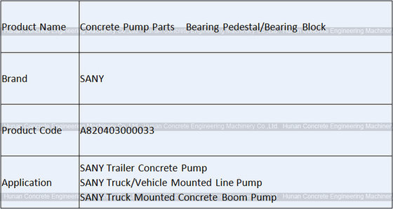 Concrete Pump Parts SANY Outlet Bearing Flange Bearing Housing A820403000033