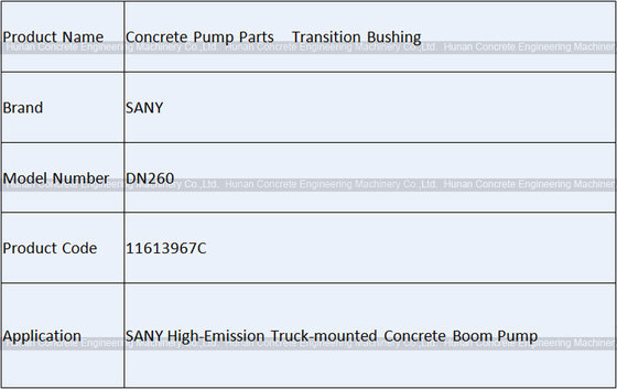 Concrete Pump Spare Parts SANY DN260 Wear Sleeve Transition Bushing 11613967C