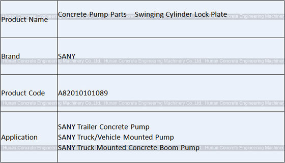 Concrete Pump Parts SANY Swinging Cylinder Lock Plate Swinging Cylinder Limit Board A820101010890  A820103010024