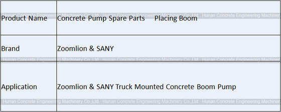 Concrete Pump Spare Parts SANY Placing Boom for Truck Mounted Concrete Boom Pump