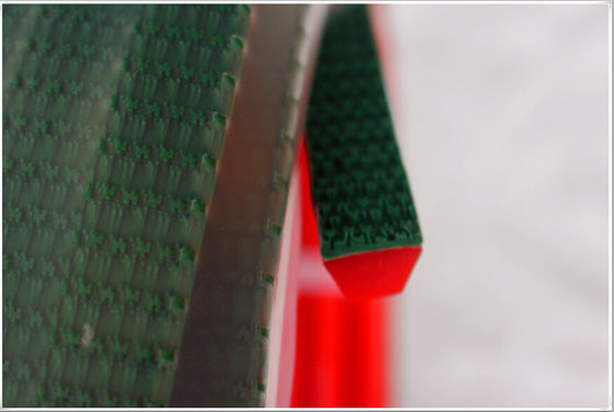 Green color  PVC Super Grip Belt Red PU V Belts Hardness 90A supplier