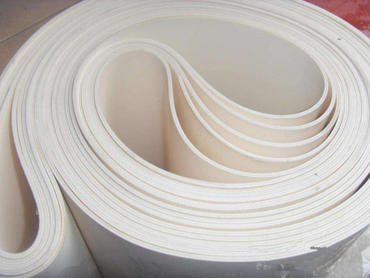 Food Grade Endless Material Handling Conveyor Belt PVC / Polyurethane White Color supplier